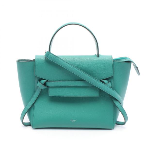 セリーヌ CELINE BELT BAG MICRO ベルトバッグ マイクロ ハンドバッグ バッグ レザー レディース グリーン系 【中古】