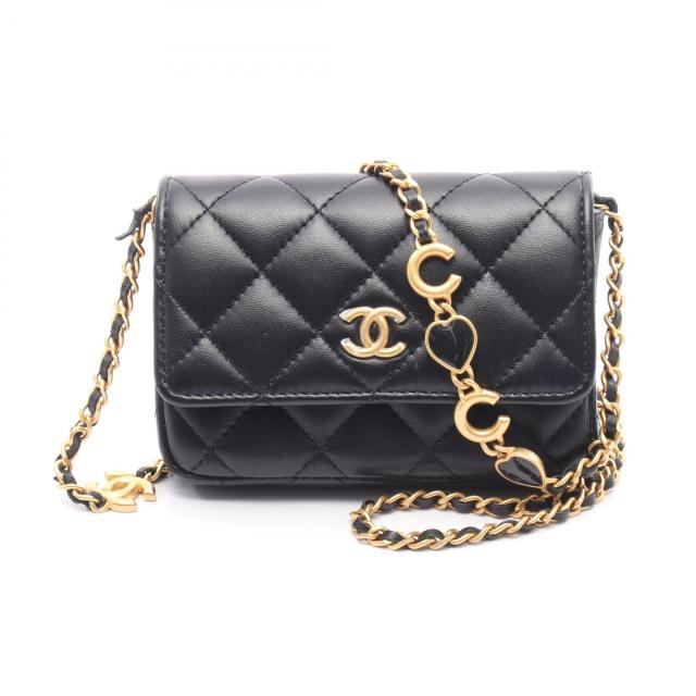 シャネル CHANEL マトラッセ ショルダーバッグ バッグ ラムスキン（羊革） レディース ブラック系 【中古】