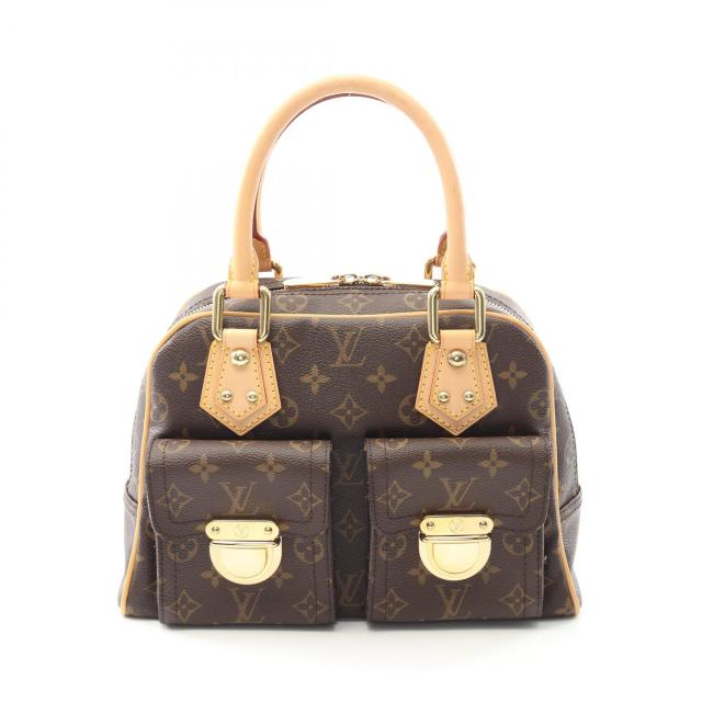ルイ・ヴィトン LOUIS VUITTON マンハッタンPM ハンドバッグ バッグ PVCコーティングキャンバス レザー モノグラム レディース ブラウン系 M40026 【中古】