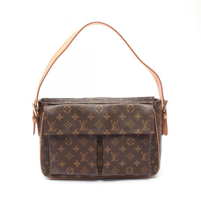 ルイ・ヴィトン LOUIS VUITTON ヴィバシテGM モノグラム ショルダーバッグ バッグ PVCコーティングキャンバス レザー レディース ブラウン系 M51163 【中古】