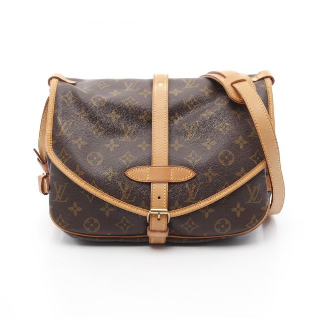 ルイ・ヴィトン LOUIS VUITTON ソミュール30 ショルダーバッグ バッグ PVCコーティングキャンバス レザー モノグラム レディース ブラウン系 M42256 【中古】