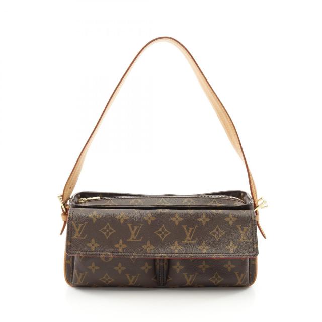 ルイ・ヴィトン LOUIS VUITTON ヴィバシテMM モノグラム ショルダーバッグ バッグ PVCコーティングキャンバス レザー レディース ブラウン系 M51164 【中古】