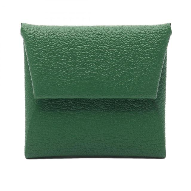 エルメス HERMES バスティア ヴェルソ ケース 財布 ゴートスキン（山羊革） シェーブル シェーブル レディース グリーン系 【中古】