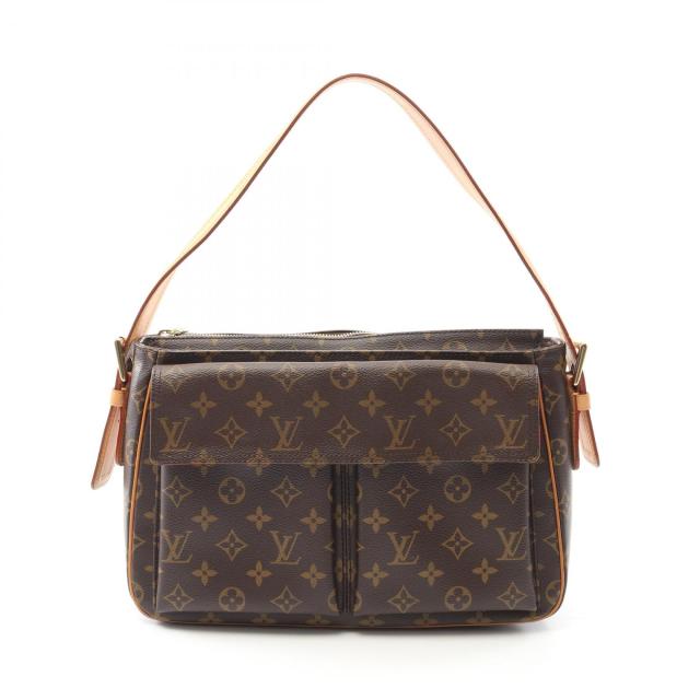 ルイ・ヴィトン LOUIS VUITTON ヴィバシテGM モノグラム ショルダーバッグ バッグ PVCコーティングキャンバス レザー レディース ブラウン系 M51163 【中古】
