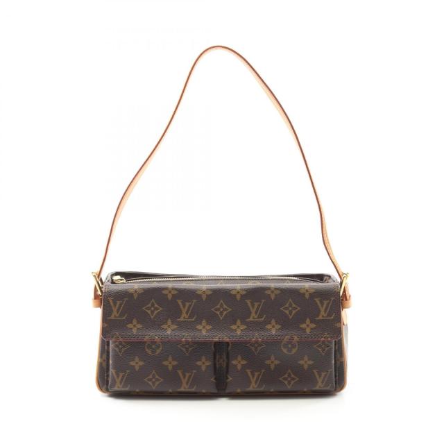 ルイ・ヴィトン LOUIS VUITTON ヴィバシテMM モノグラム ショルダーバッグ バッグ PVCコーティングキャンバス レザー レディース ブラウン系 M51164 【中古】