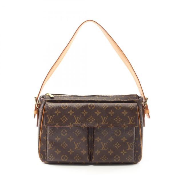 ルイ・ヴィトン LOUIS VUITTON ヴィバシテGM モノグラム ショルダーバッグ バッグ PVCコーティングキャンバス レザー レディース ブラウン系 M51163 【中古】