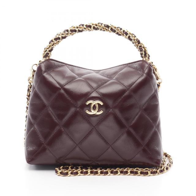 シャネル CHANEL マトラッセ ハンドバッグ バッグ レザー レディース ボルドー系 AP4189 【中古】