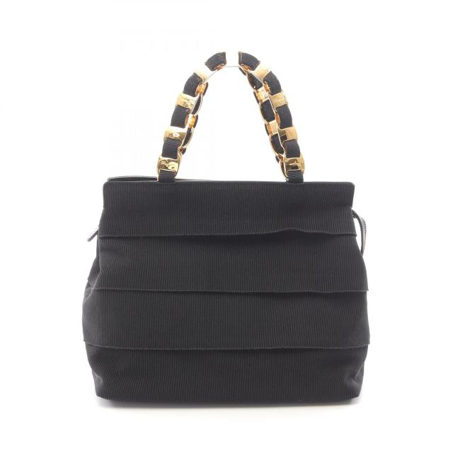 サルヴァトーレフェラガモ Salvatore Ferragamo ヴァラ ハンドバッグ バッグ ナイロン レザー レディース ブラック系 21 5251 【中古】