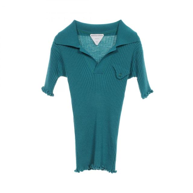 ボッテガヴェネタ BOTTEGA VENETA リブニット ポロシャツ 衣料品 トップス ウール レディース グリーン系 656279 V0QZ0 【中古】