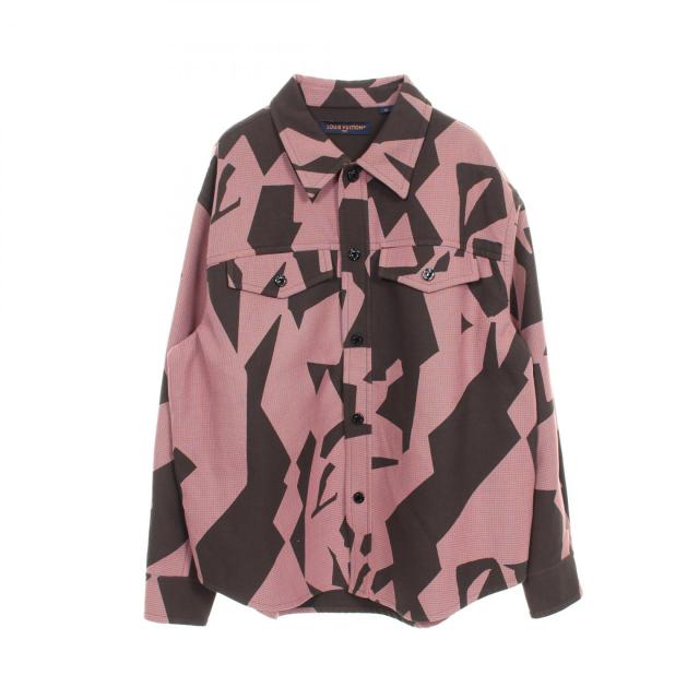 ルイ・ヴィトン LOUIS VUITTON ダブルフェイス オーバー シャツジャケット 衣料品 トップス コットン メンズ オレンジ系 / ブルー系 / ブラック系 RM231M TB4 HOS01W 【中古】