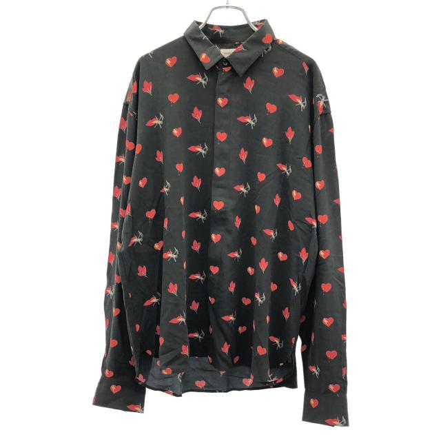 サンローランパリ SAINT LAURENT PARIS シャツ 長袖シャツ 衣料品 トップス メンズ ブラック系 【中古】