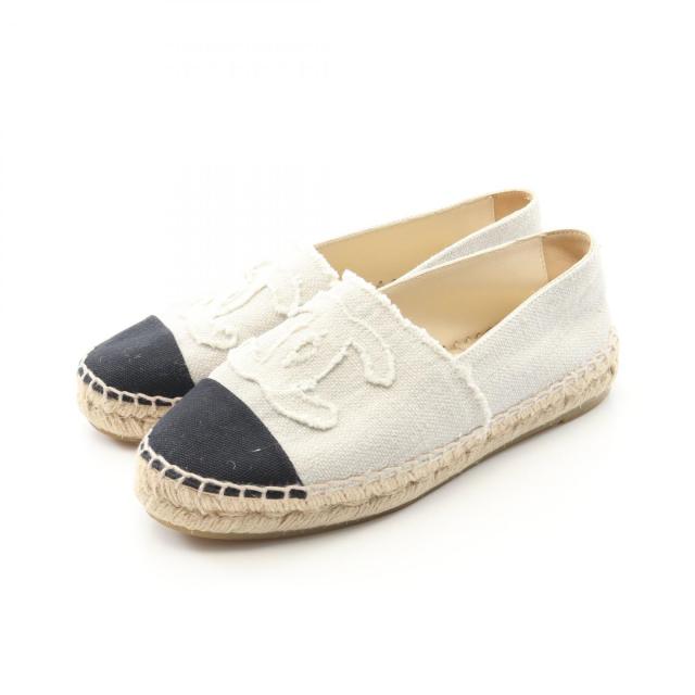 シャネル CHANEL ココマーク 靴 キャンバス レディース ベージュ系 / ブラック系 G29762 【中古】