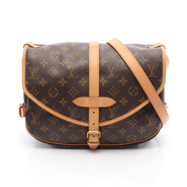 ルイ・ヴィトン LOUIS VUITTON ソミュール30 モノグラム ショルダーバッグ バッグ PVCコーティングキャンバス レザー レディース ブラウン系 M42256 【中古】