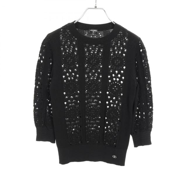 シャネル CHANEL ココマーク ニット 衣料品 トップス コットン レディース ブラック系 P62984K48963 【中古】