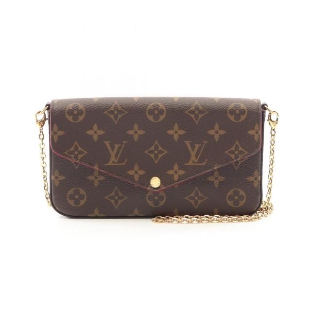 ルイ・ヴィトン LOUIS VUITTON ポシェット フェリシー モノグラム フューシャ ショルダーバッグ バッグ PVCコーティングキャンバス レザー レディース ブラウン系 M61276 【中古】