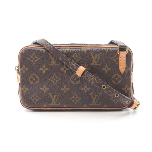 ルイ・ヴィトン LOUIS VUITTON マルリーバンドリエール モノグラム ショルダーバッグ バッグ PVCコーティングキャンバス レザー レディース ブラウン系 M51828 【中古】