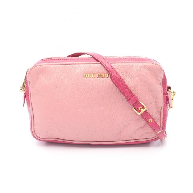 ミュウ ミュウ Miu Miu マドラス ショルダーバッグ バッグ レザー レディース ピンク系 RT0539 【中古】