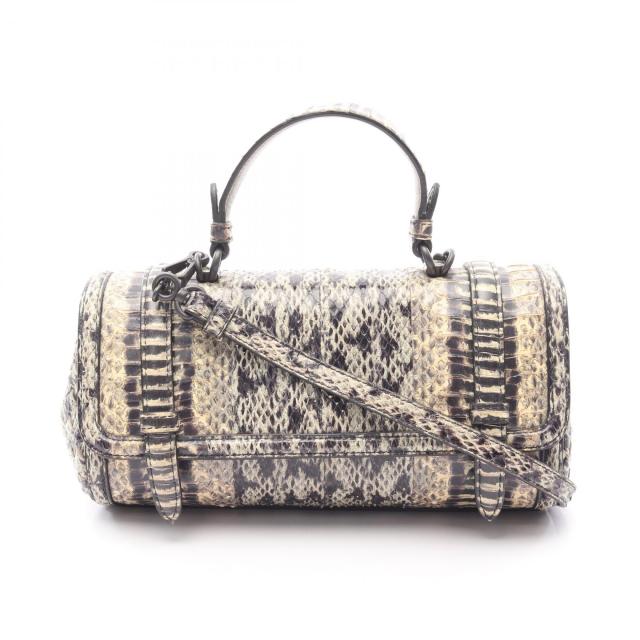 ボッテガヴェネタ BOTTEGA VENETA ハンドバッグ バッグ エキゾチックレザー レディース ベージュ系 / ブラック系 【中古】