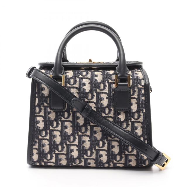 ディオール Dior オブリーク トートバッグ バッグ キャンバス レザー レディース ベージュ系 / ネイビー系 【中古】