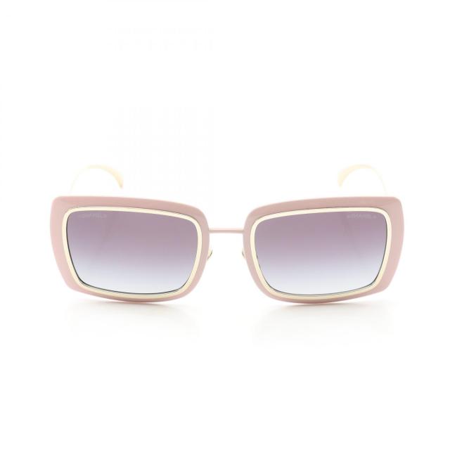 シャネル CHANEL レクタングル シェイプ サングラス 衣料品 GP / プラスチック レディース ピンク系 / ブラック系 【中古】