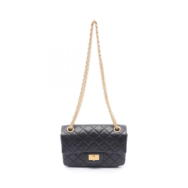 シャネル CHANEL 2.55 ミニマトラッセ ショルダーバッグ バッグ レザー レディース ブラック系 【中古】
