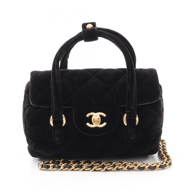 シャネル CHANEL マトラッセ ショルダーバッグ バッグ ファブリック レディース ブラック系 【中古】