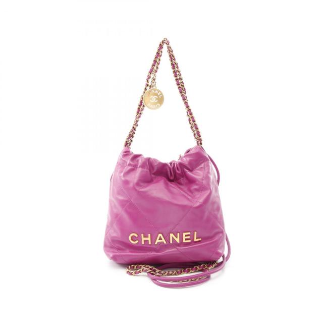 シャネル CHANEL CHANEL 22 ミニ ショルダーバッグ バッグ レザー レディース パープル系 AS3980 【中古】