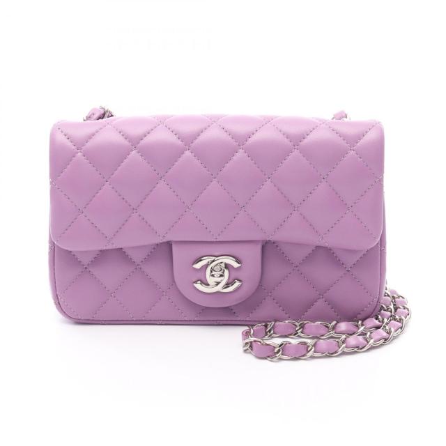 シャネル CHANEL ミニマトラッセ20 ショルダーバッグ バッグ ラムスキン（羊革） レディース パープル系 A69900 【中古】
