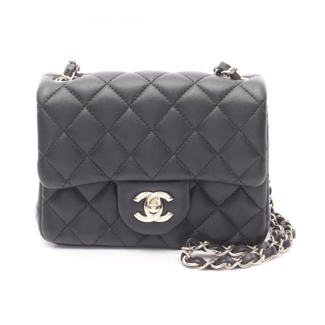 シャネル CHANEL ミニマトラッセ ショルダーバッグ バッグ ラムスキン（羊革） レディース ブラック系 A35200 【中古】