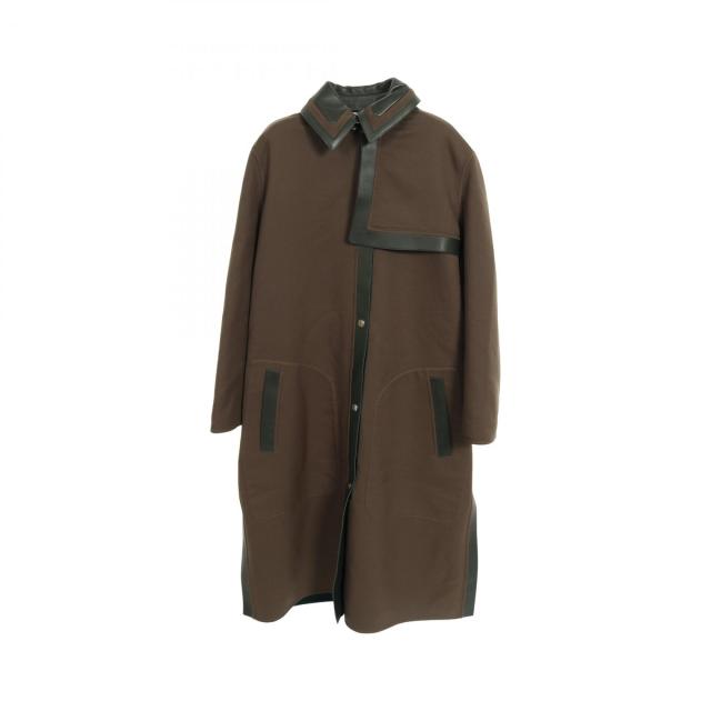 エルメス HERMES セリエボタン 衣料品 アウター ウール レザー レディース カーキ系 【中古】