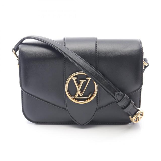 ルイ・ヴィトン LOUIS VUITTON LV PONT9 LVポンヌフ ショルダーバッグ バッグ レザー レディース ブラック系 M55948 【中古】