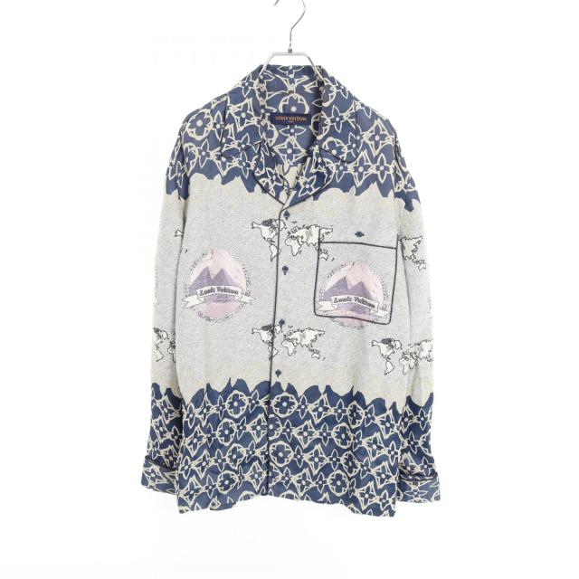 ルイ・ヴィトン LOUIS VUITTON LVワックス モノグラム 衣料品 トップス レーヨン メンズ ネイビー系 / ベージュ系 / マルチカラー 【中古】