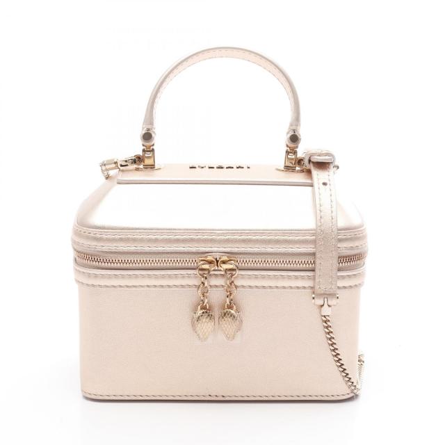ブルガリ BVLGARI セルペンティ ジュエリーボックス ハンドバッグ バッグ レザー レディース ゴールド系 【中古】
