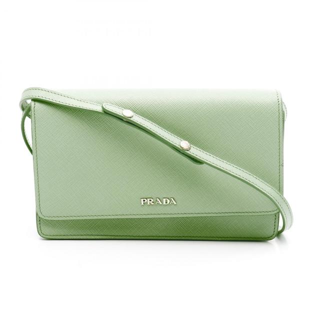 プラダ PRADA SAFFIANO LUX ショルダーバッグ バッグ サフィアーノレザー レディース グリーン系 1BH009 【中古】