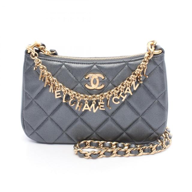 シャネル CHANEL マトラッセ ココマーク ショルダーバッグ バッグ ラムスキン（羊革） レディース グレー系 AP3847 【中古】