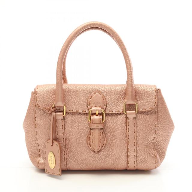 フェンディ FENDI セレリア ミニリンダ ハンドバッグ バッグ レザー レディース ゴールド系 【中古】