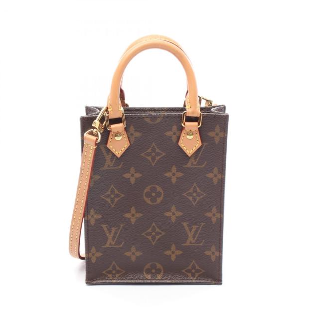 ルイ・ヴィトン LOUIS VUITTON プティット サックプラ モノグラム ハンドバッグ バッグ PVCコーティングキャンバス レザー レディース ブラウン系 M69442 【中古】