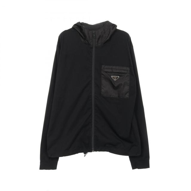プラダ PRADA パーカー 衣料品 トップス コットン ナイロン メンズ ブラック系 【中古】
