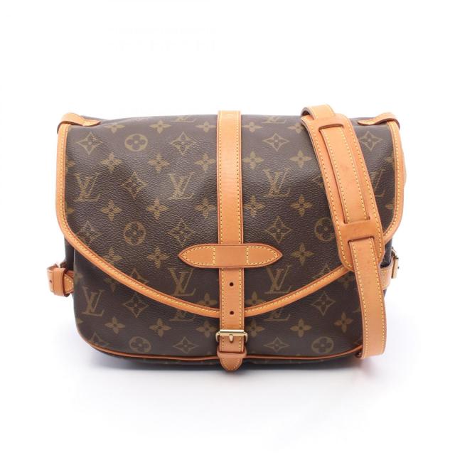 ルイ・ヴィトン LOUIS VUITTON ソミュール30 ショルダーバッグ バッグ PVCコーティングキャンバス レザー モノグラム レディース ブラウン系 M42256 【中古】