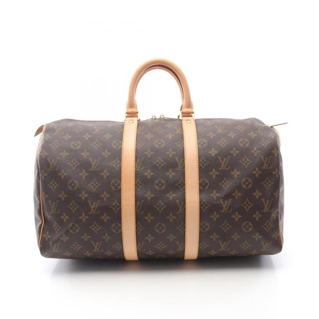 ルイ・ヴィトン LOUIS VUITTON キーポル45 ボストンバッグ バッグ PVCコーティングキャンバス レザー モノグラム メンズ レディース ブラウン系 M41428 【中古】