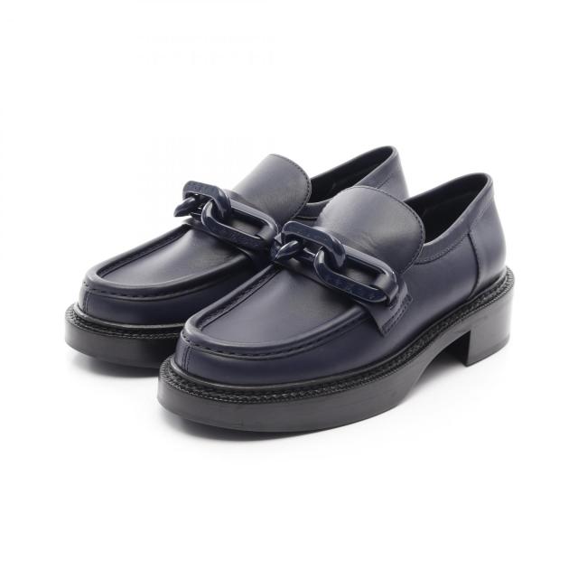 ルイ・ヴィトン LOUIS VUITTON アカデミーライン ローファー 靴 レザー レディース ネイビー系 MA1201 【中古】