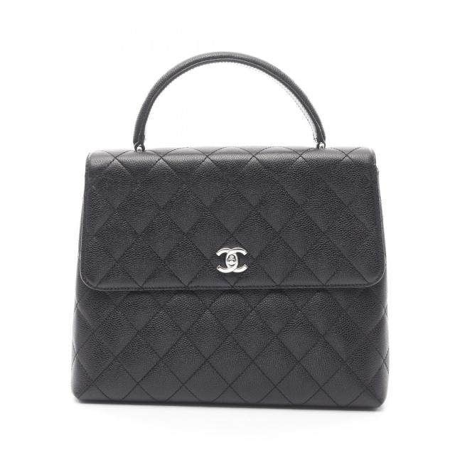 シャネル CHANEL マトラッセ トップハンドル ハンドバッグ バッグ キャビアスキン(グレインドカーフ) レディース ブラック系 A12397 【中古】