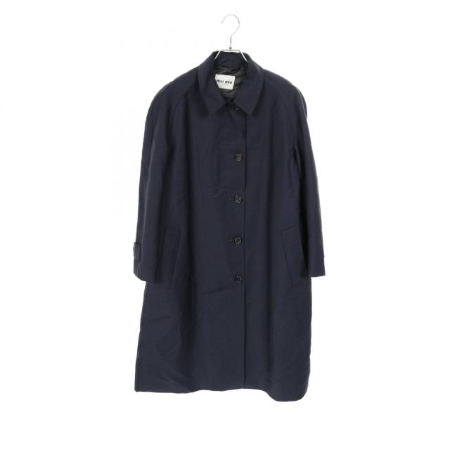 ミュウ ミュウ Miu Miu シングルブレスト キッドモヘヤ 衣料品 アウター ウール レディース ネイビー系 【中古】