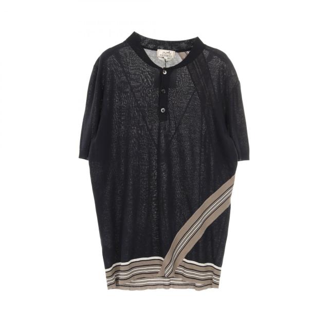エルメス HERMES ニット 衣料品 トップス コットン メンズ ネイビー系 / ベージュ系 / ホワイト系 【中古】
