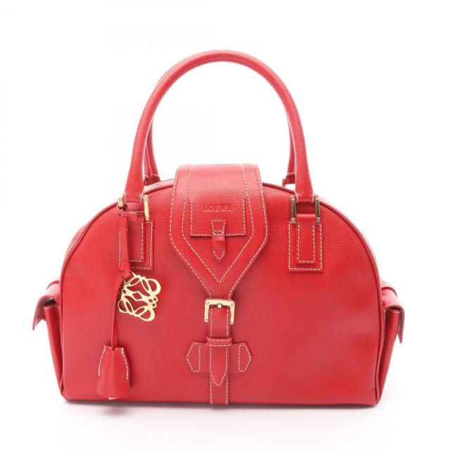 ロエベ LOEWE トラベラー ボーリング ハンドバッグ バッグ レザー レディース レッド系 【中古】