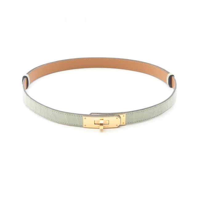 エルメス HERMES ケリーベルト ベルト 衣料品 アリゲーターマット アリゲーターマット レディース グリーン系 【中古】