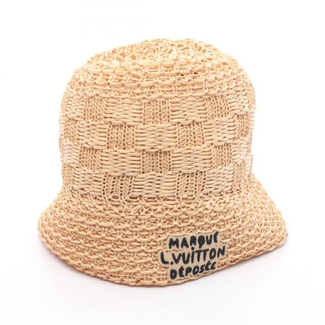 ルイ・ヴィトン LOUIS VUITTON ハット ダミエ ラフィア ハット 帽子 レーヨン レディース ベージュ系 M7570L 【中古】