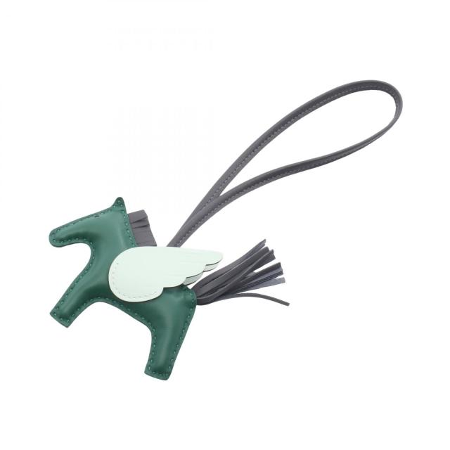 エルメス HERMES ロデオペガサスPM ヴェールモワイヤン アルドワーズ ヴェールペパーミント チャーム アクセサリー アニョーミロ / ヴォースイフト アニョーミロ レディース グリーン系 / グレー系 【中古】