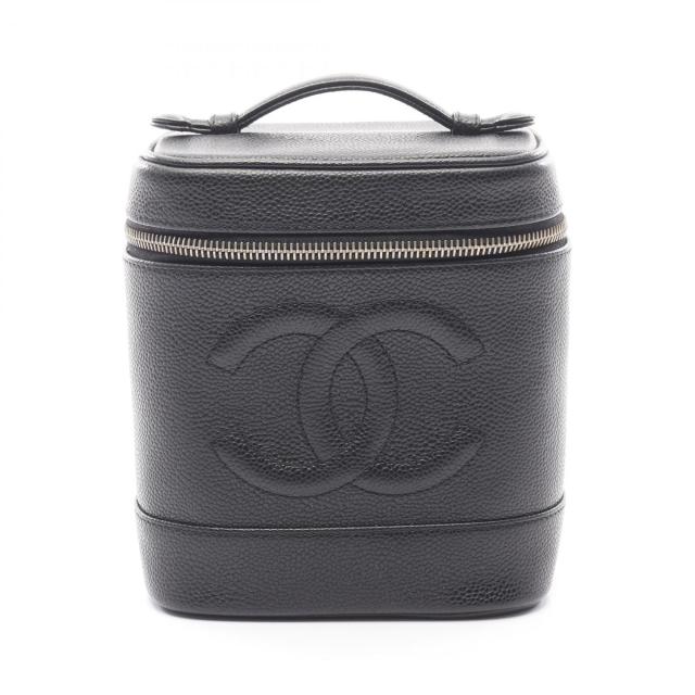 シャネル CHANEL ココマーク ハンドバッグ バッグ レザー グレインドカーフスキン レディース ブラック系 A01998 【中古】