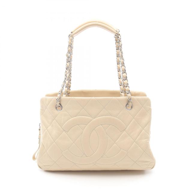 シャネル CHANEL ココマーク トートバッグ バッグ レザー レディース アイボリー系 【中古】